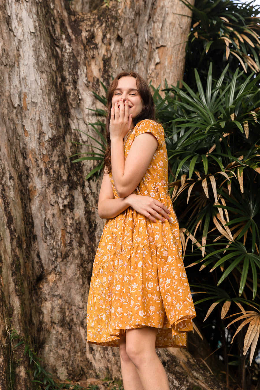 Arin Dress in Gold – ZERRIN